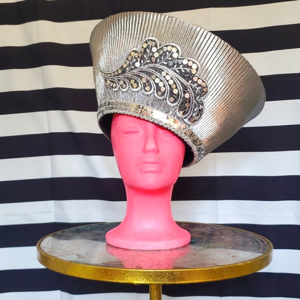 Rare Vintage Metallic Sequin Hat - Gem